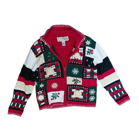 Decorated Originals | Sweaters | Decorated Originals Red Zipper Front ...